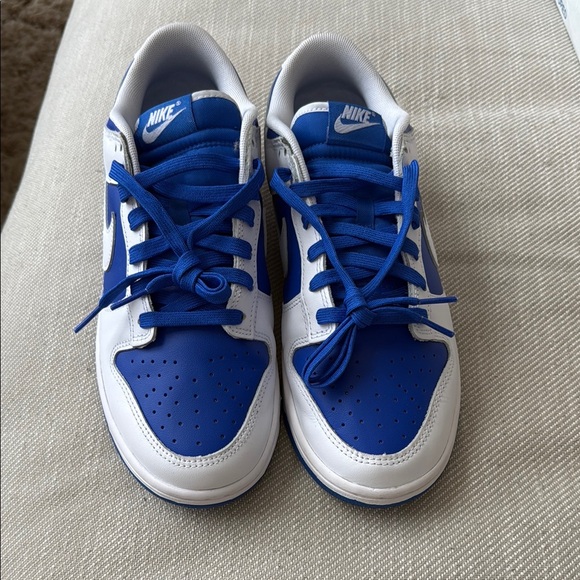 Nike | Shoes | Nike Royal Blue And White Low Dunks | Poshmark